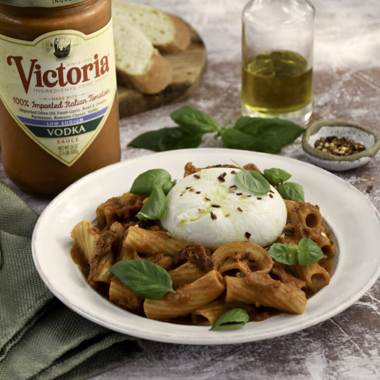 Rigatoni Alla Vodka with Burrata - Victoria Fine Foods®